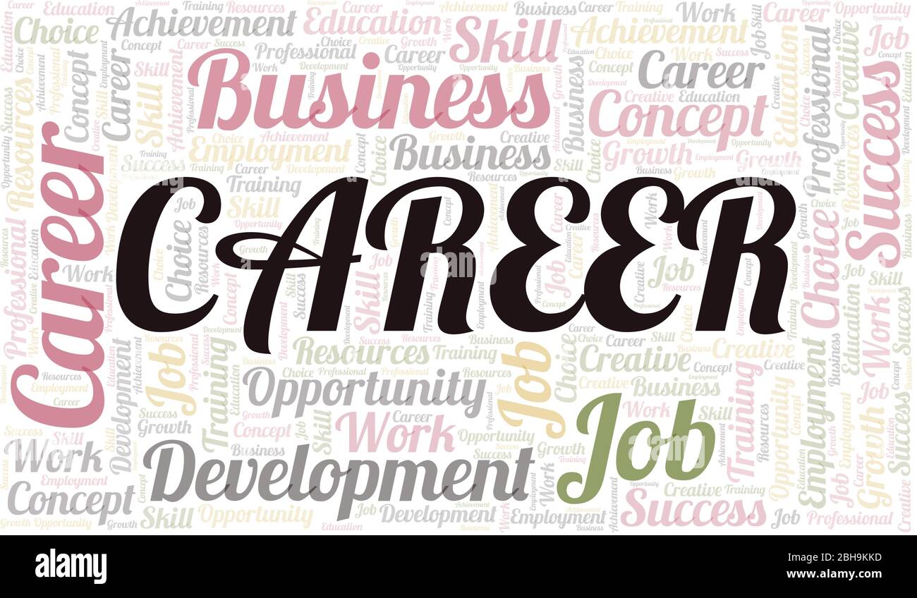 Career typography vector word cloud. Wordcloud collage made with the ...