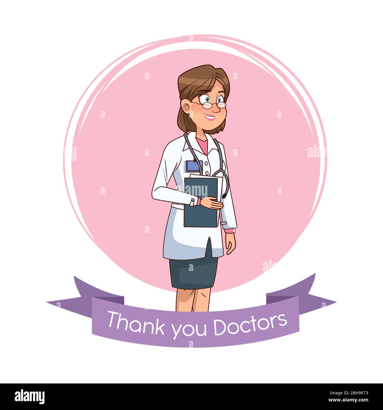 professional female doctor with checklist Stock Vector Image & Art - Alamy
