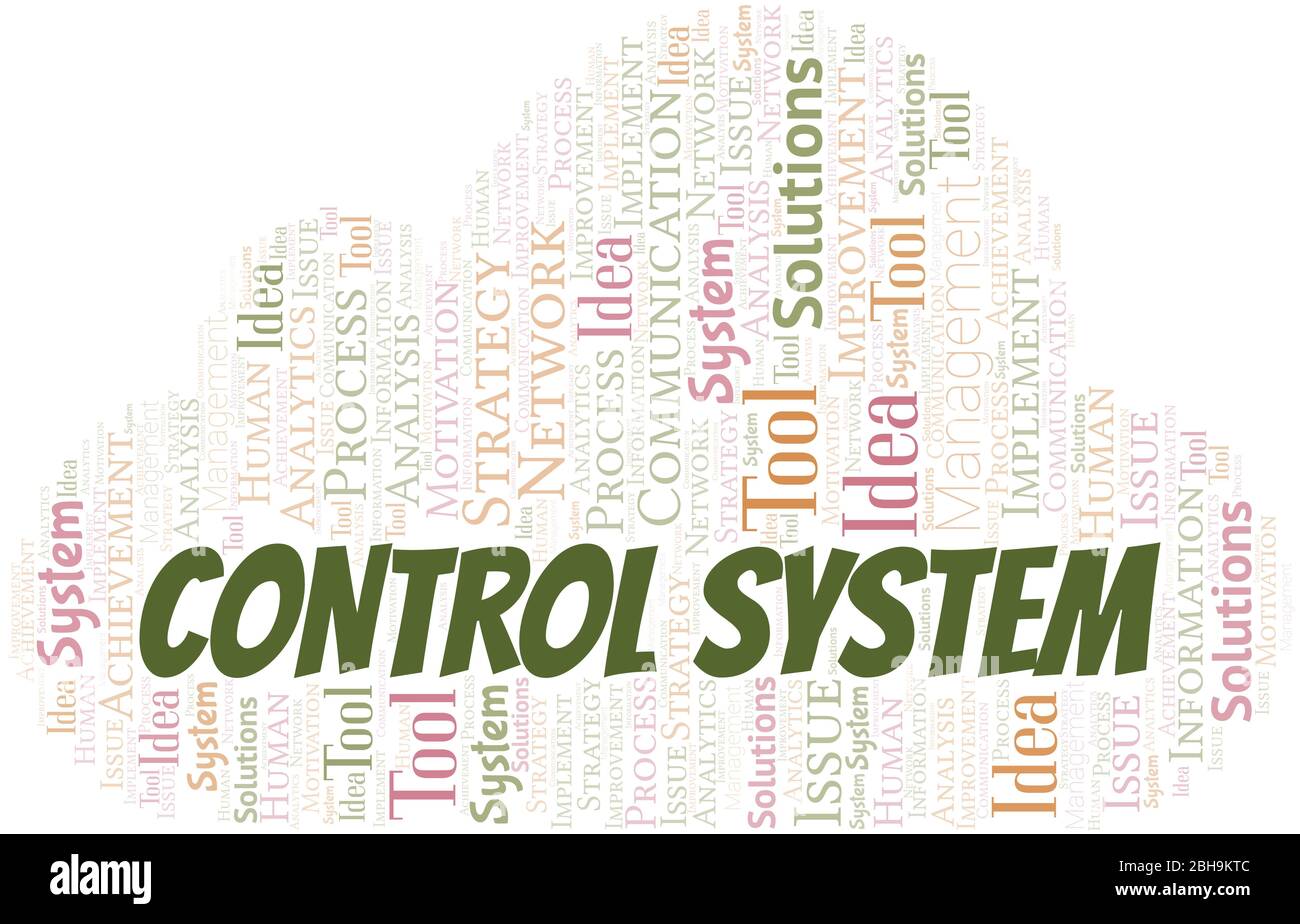 Control System typography vector word cloud. Wordcloud collage made ...