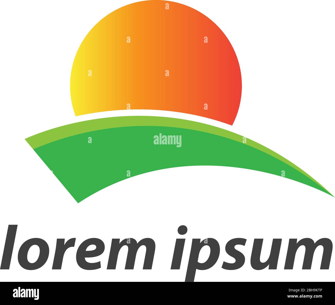 Vector sign Organic farming and Greengrocer. Field and sun Stock Vector ...