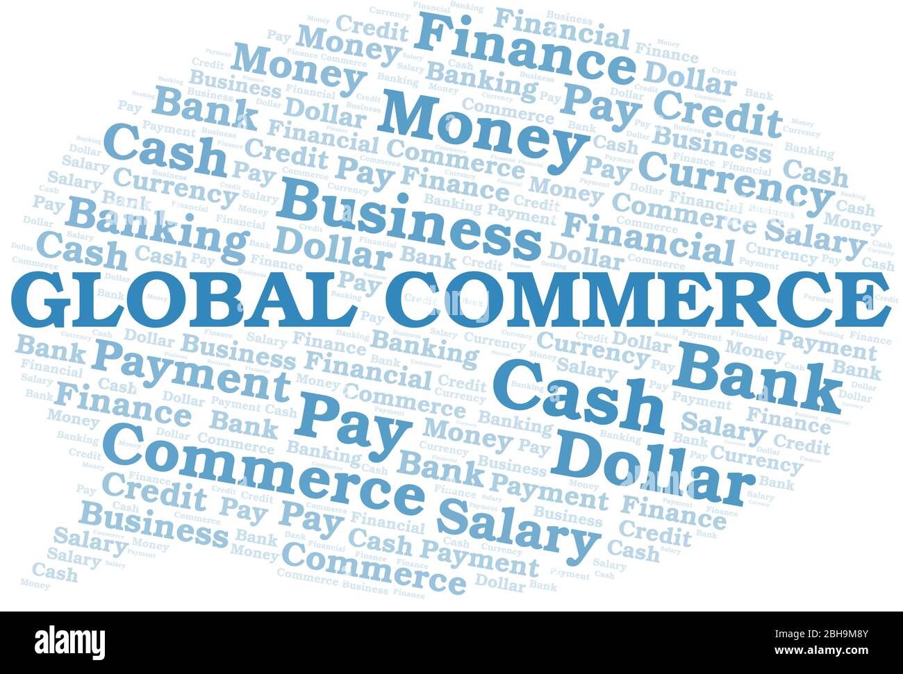 Global Commerce typography vector word cloud. Wordcloud collage made ...