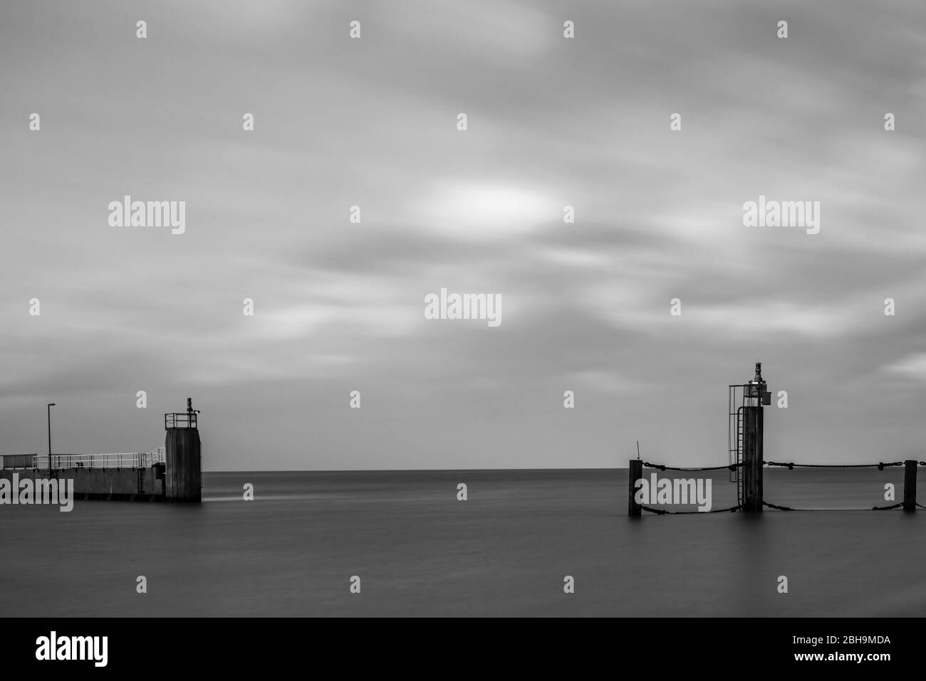 Long term exposure in the harbor on the North Sea at Cuxhaven Stock ...