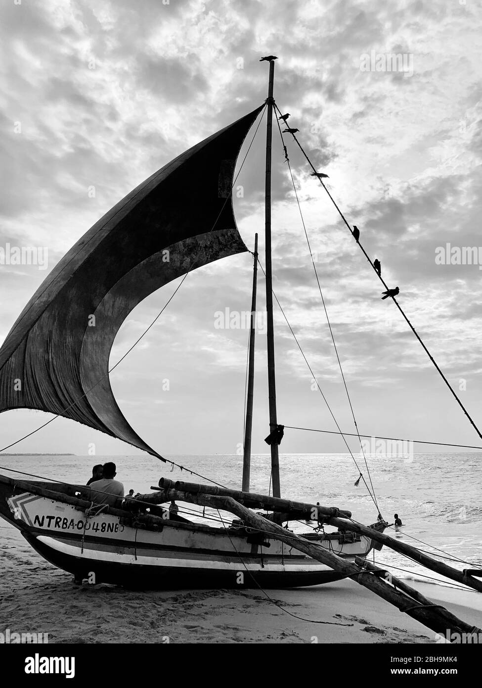 Catamaran pleasure boat Black and White Stock Photos & Images - Alamy
