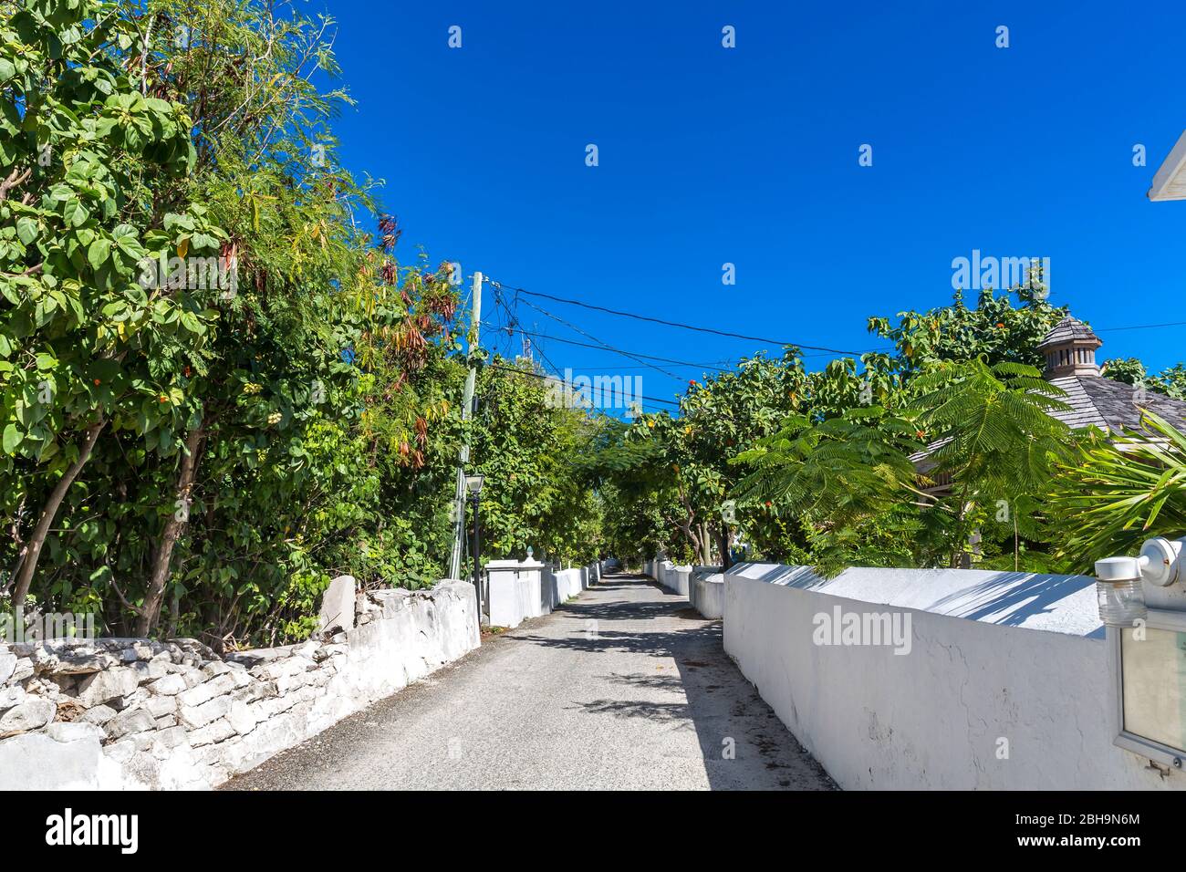 Downtown street, Cockburn Town center, Grand Turk Island, Turks and ...