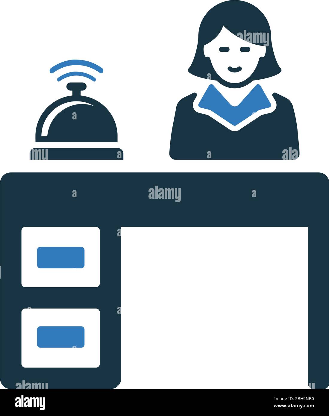 Well organized and fully editable Desk, hotel reception, lobby, manager ...