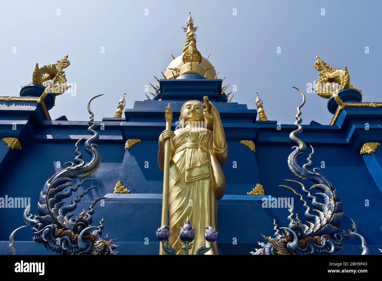 Buddha Statue at Wat Rong Seur Ten (Blue Temple), Chiang Rai, Thailand ...