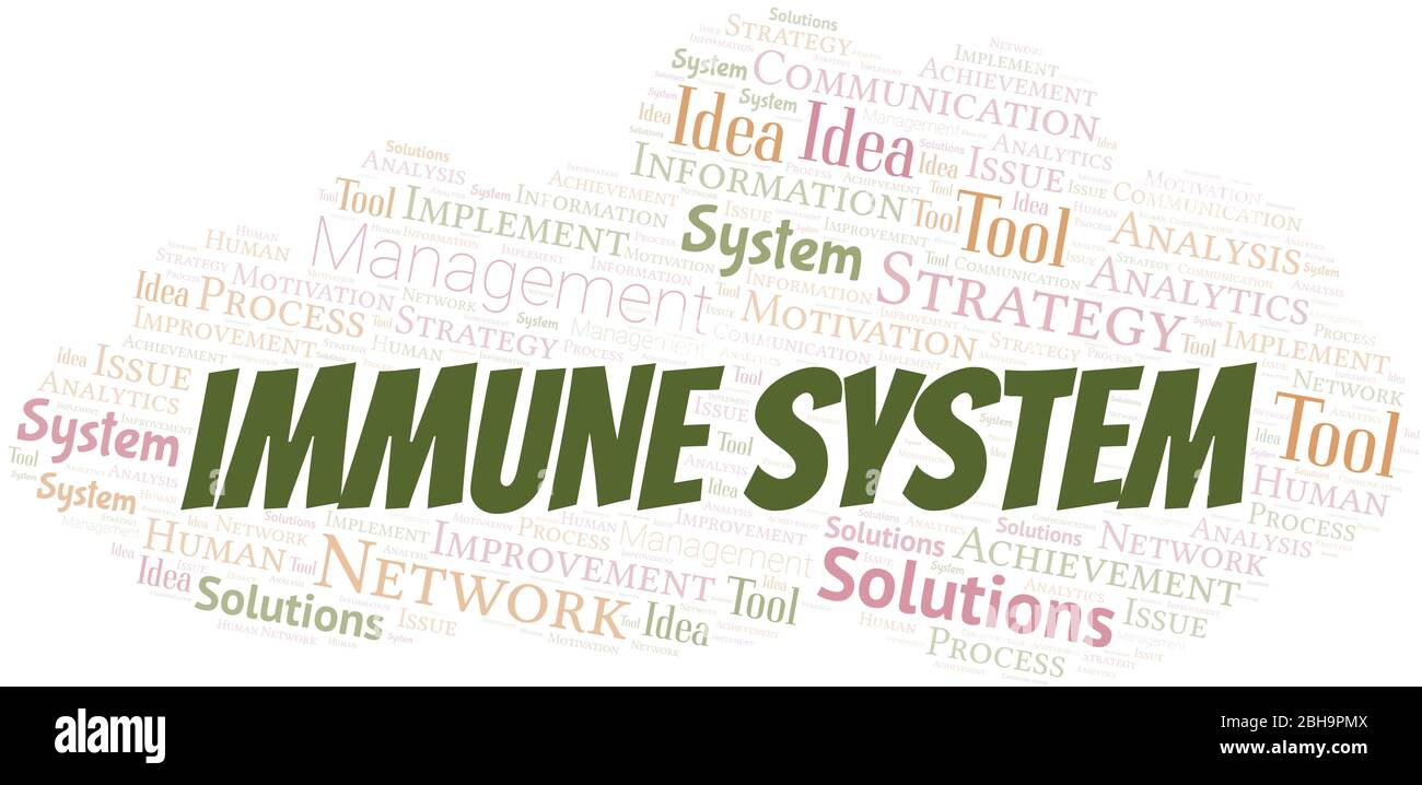 Immune System typography vector word cloud. Wordcloud collage made with ...