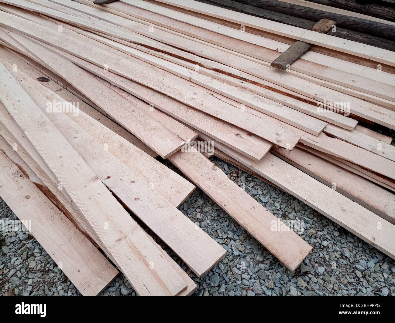 Boards with a sawmill. Building material from wood, boards for ...