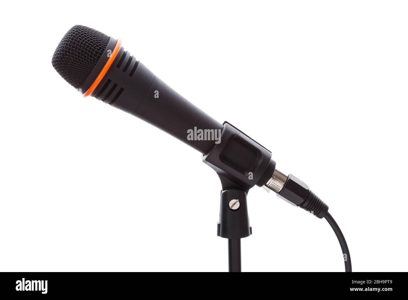 Black microphone with cable Stock Photo - Alamy