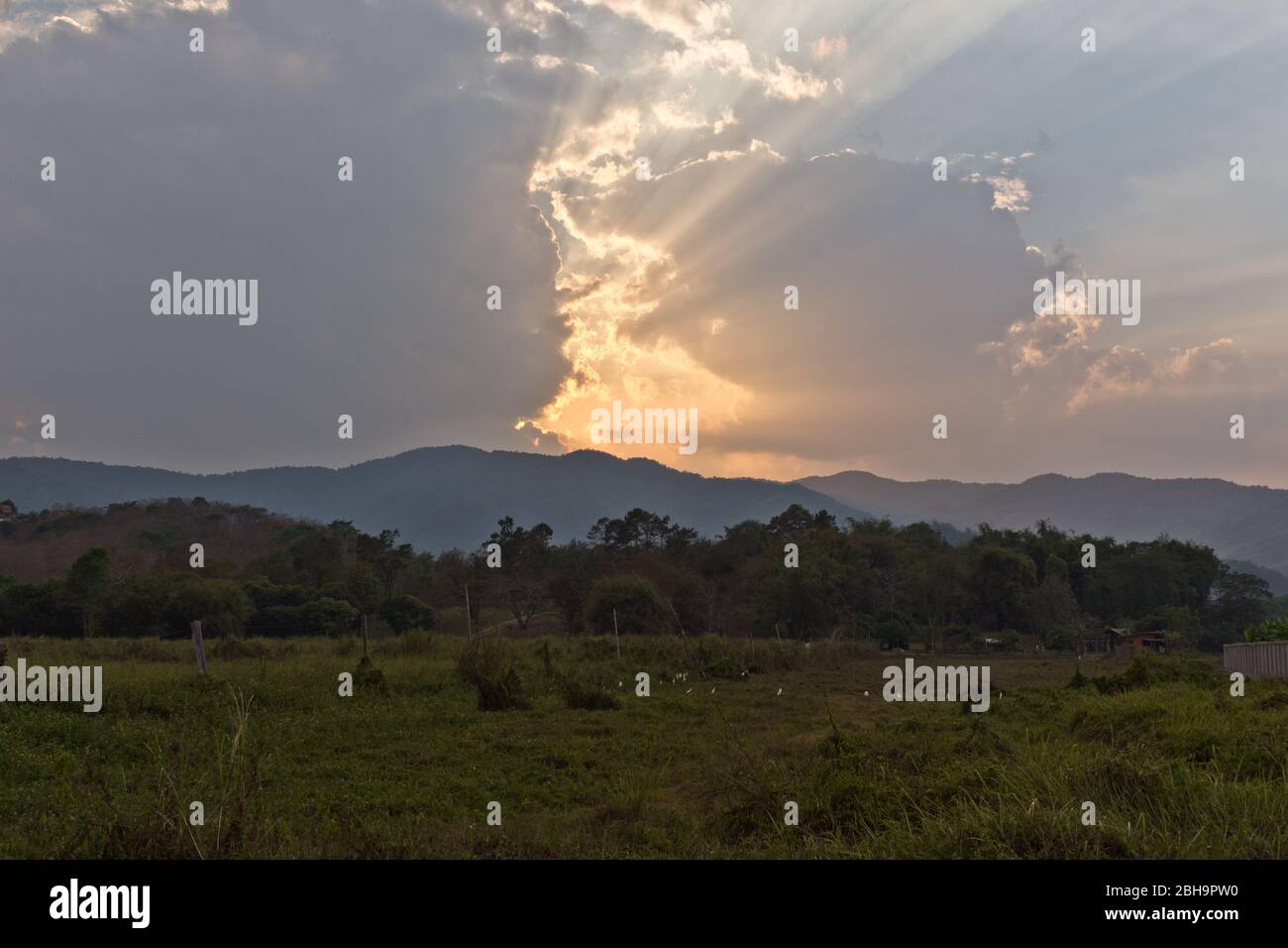 Stormy Clouds, Dramatic Scenery at Chiang Rai, Thailand, Asia Stock ...