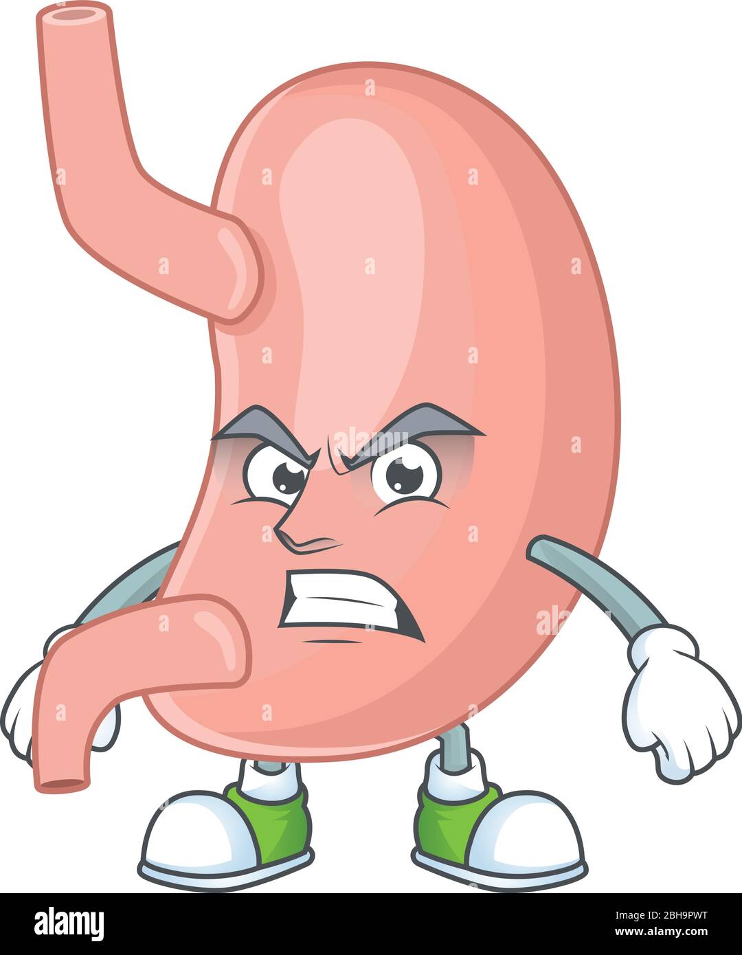 Mascot design style of stomach with angry face Stock Vector Image & Art ...
