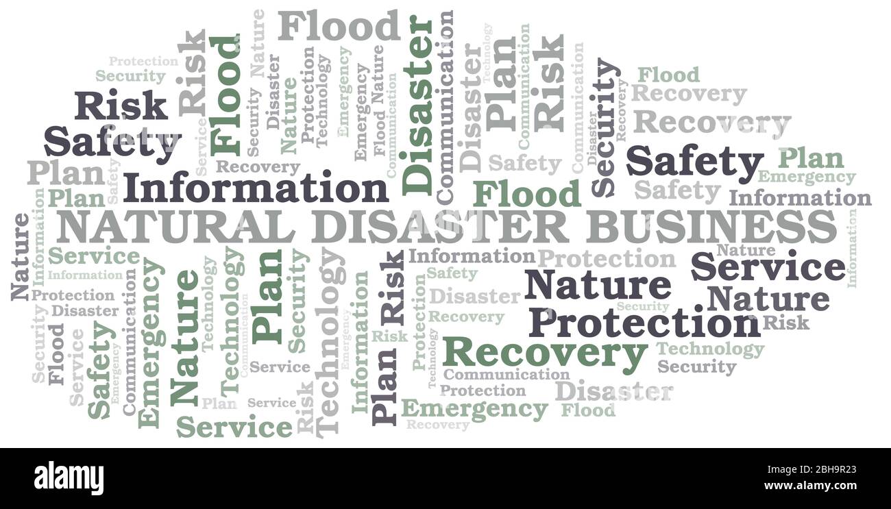 Natural Disaster Business typography vector word cloud. Wordcloud ...