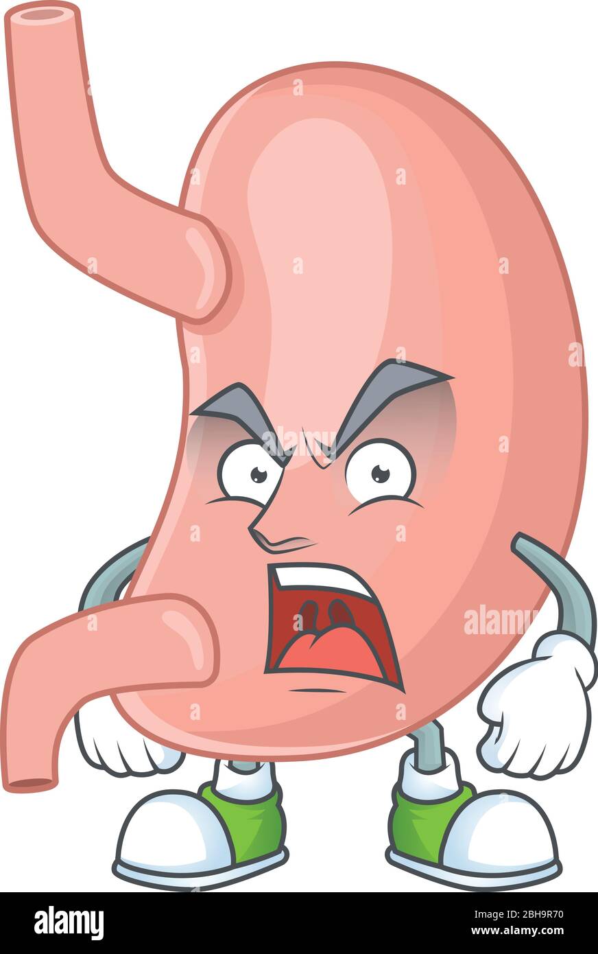 Stomach cartoon character design with mad face Stock Vector Image & Art ...