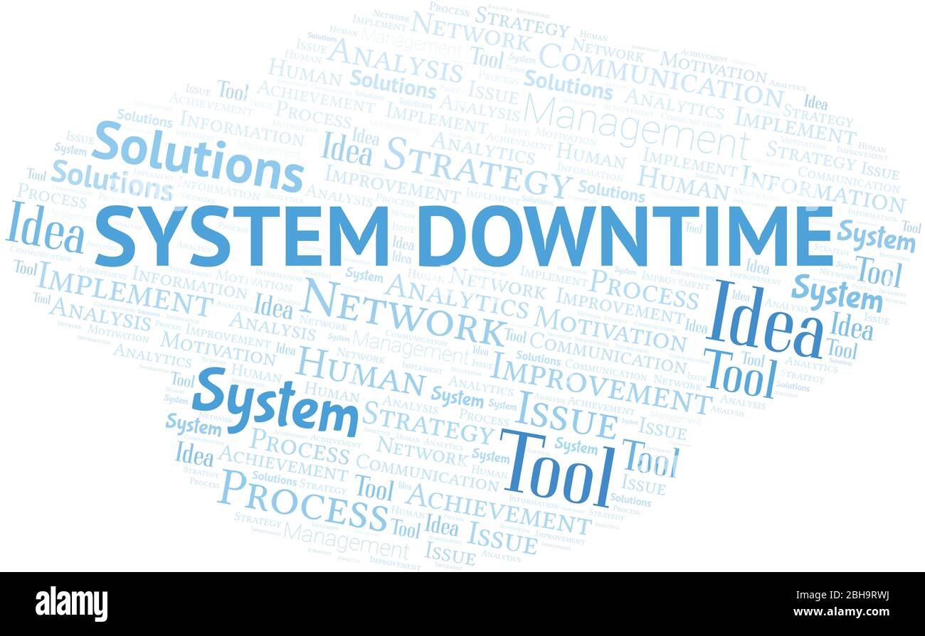 System Downtime Typography Vector Word Cloud Wordcloud Collage Made With The Text Only Stock