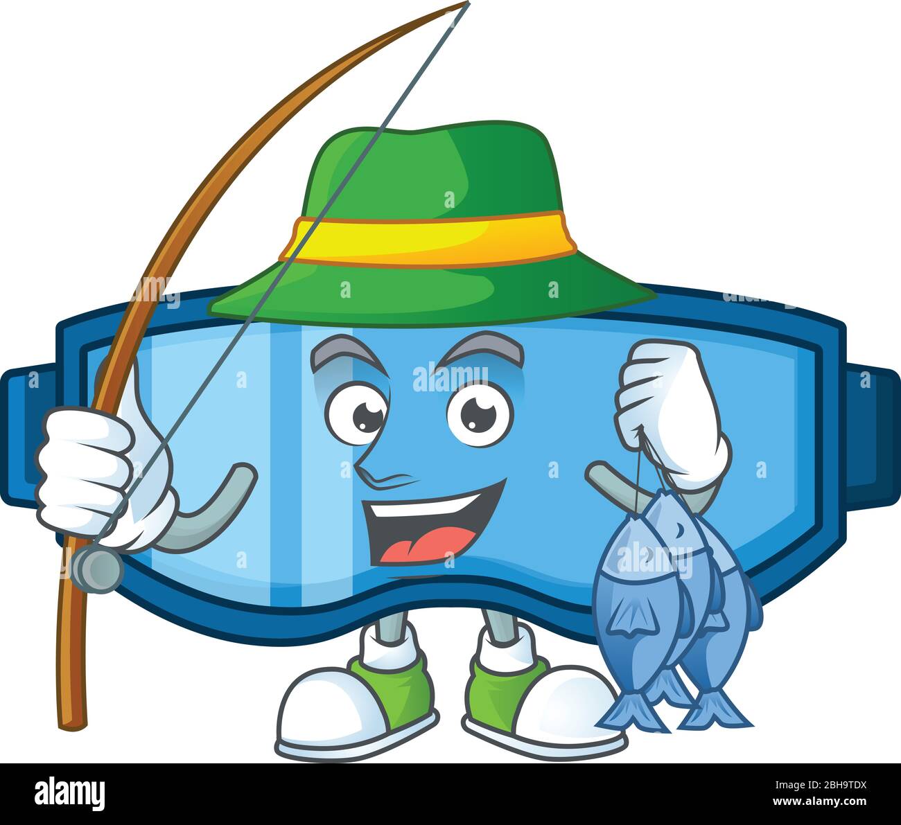 A Picture of safety glasses fisher mascot design catch a fish Stock ...