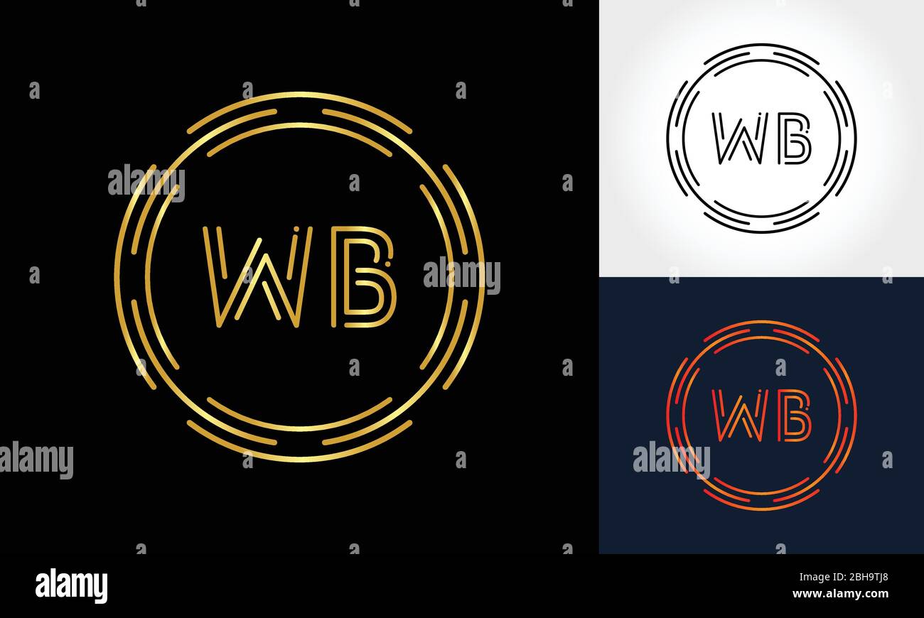 Wb logo design Stock Vector Images - Alamy