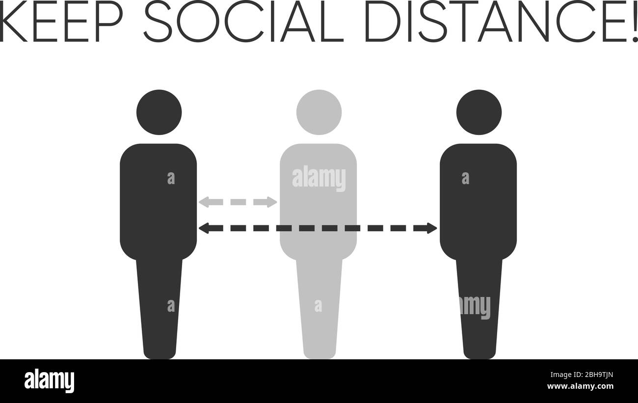 Social distancing, keep distance in public society people to protect ...