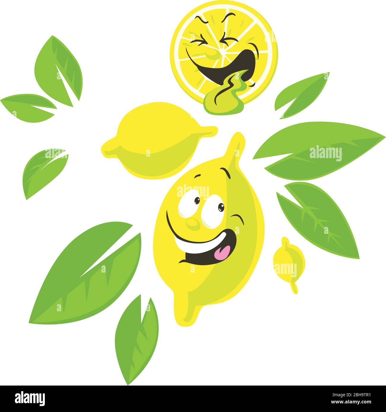 Lemon Cartoon Character with Funny Face - Vector Illustration Stock ...