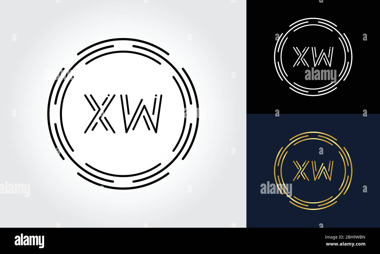 Initial XW letter Logo Design vector Template. Abstract Circle Letter ...