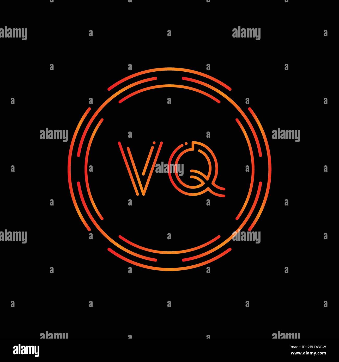 Creative Letter VQ Logo Creative Typography Vector Template. Digital Abstract Letter VQ Logo ...