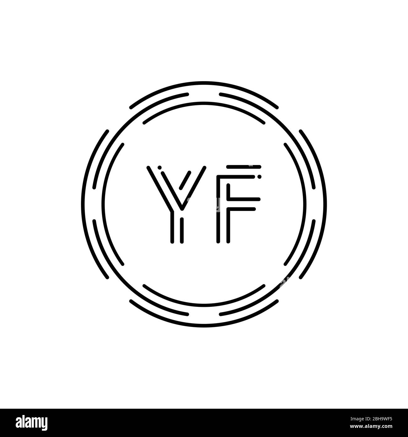 Initial YF Logo Design Vector Template. Creative Circle Letter YF ...