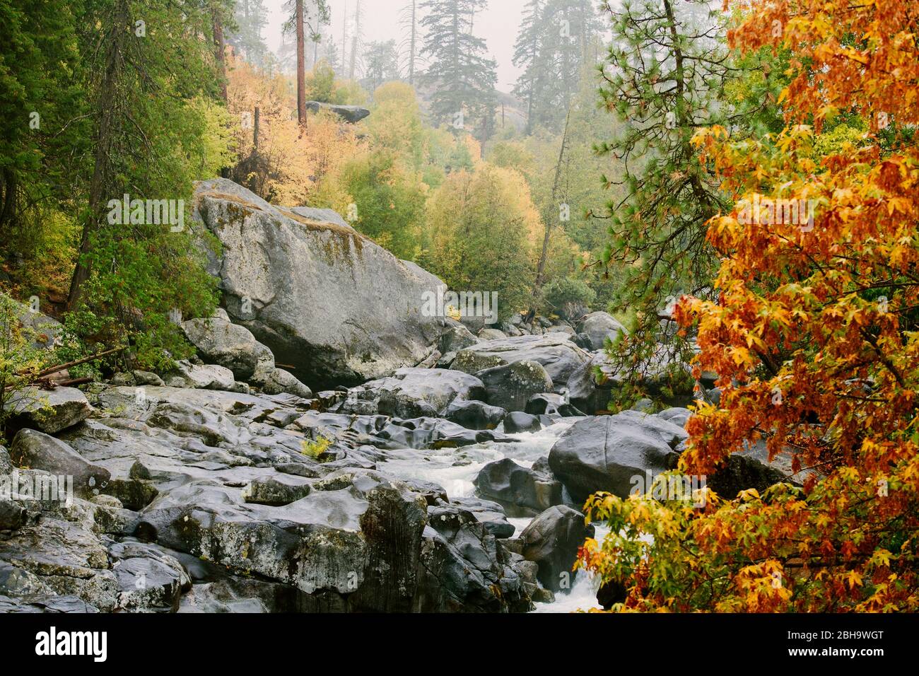 View of wavy river on mountains, Leavenworth, Washington, USA Stock ...