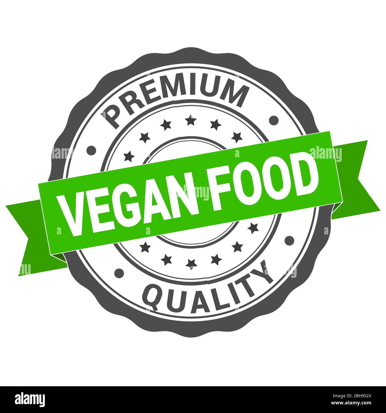 Vegan food stamp. sticker. seal. round grunge vintage ribbon. Vegan ...