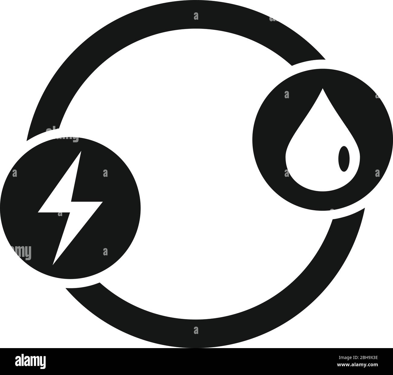 Hybrid car energy icon. Simple illustration of hybrid car energy vector ...