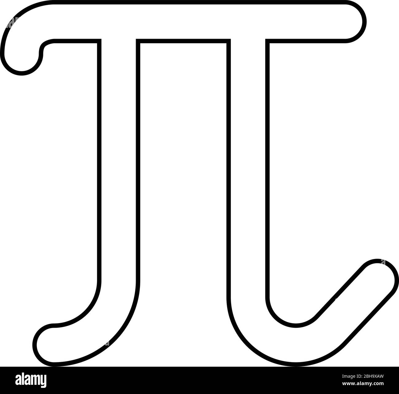 Pi greek symbol small letter lowercase font icon outline black color ...