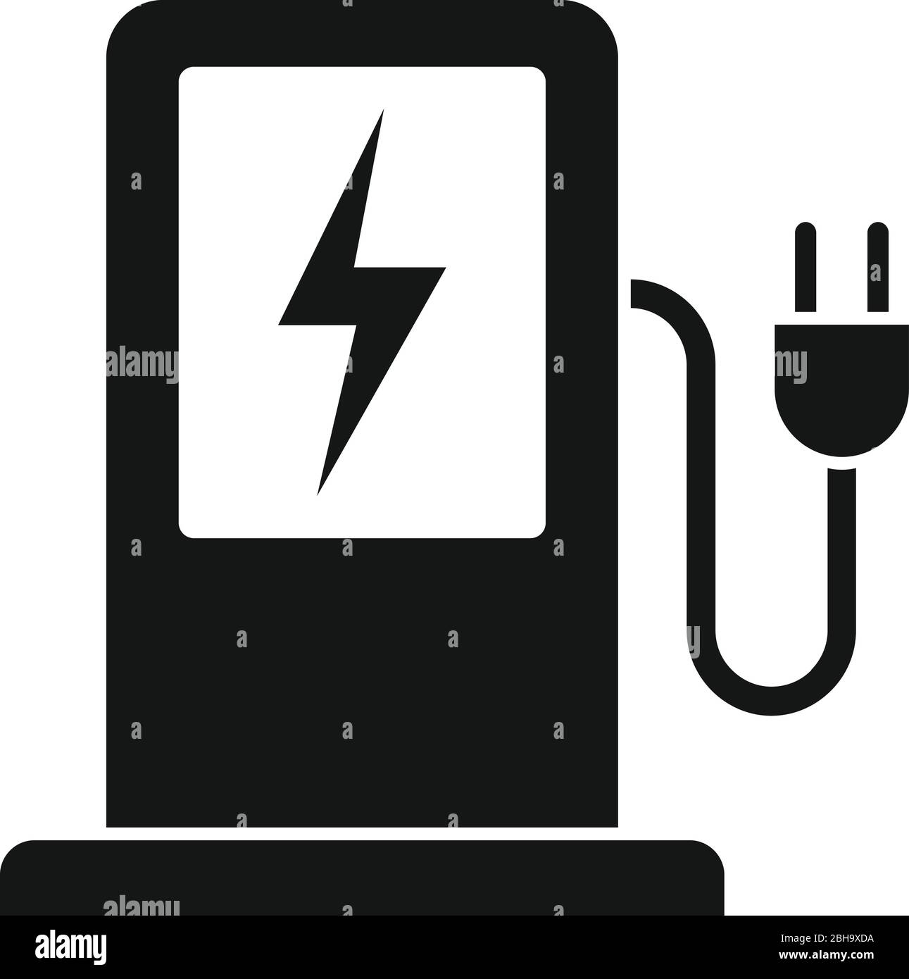 Electric car station icon. Simple illustration of electric car station ...