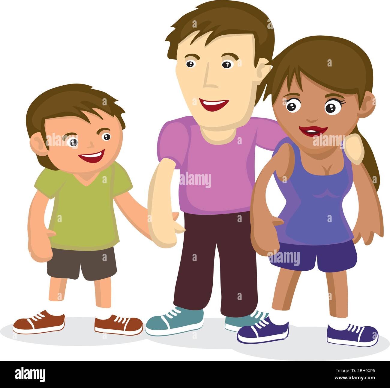 Illustration of multiracial family. Concept of multiethnic family ...
