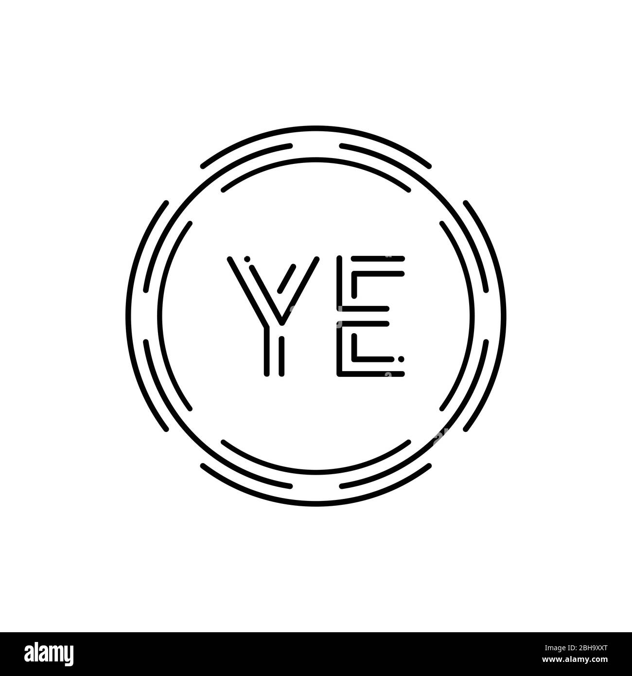 Initial YE Logo Design Vector Template. Creative Circle Letter YE ...