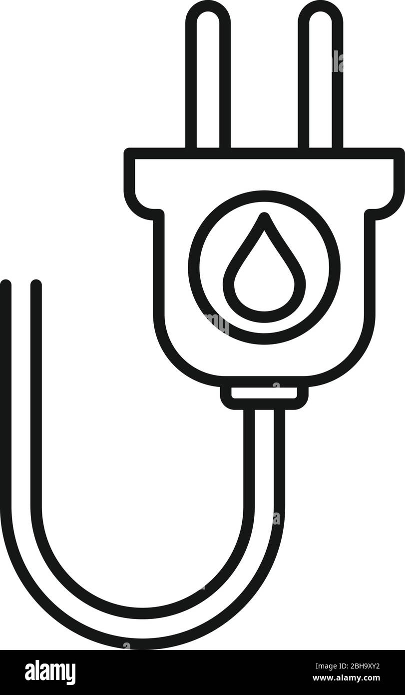 Hybrid energy cable icon. Outline hybrid energy cable vector icon for ...