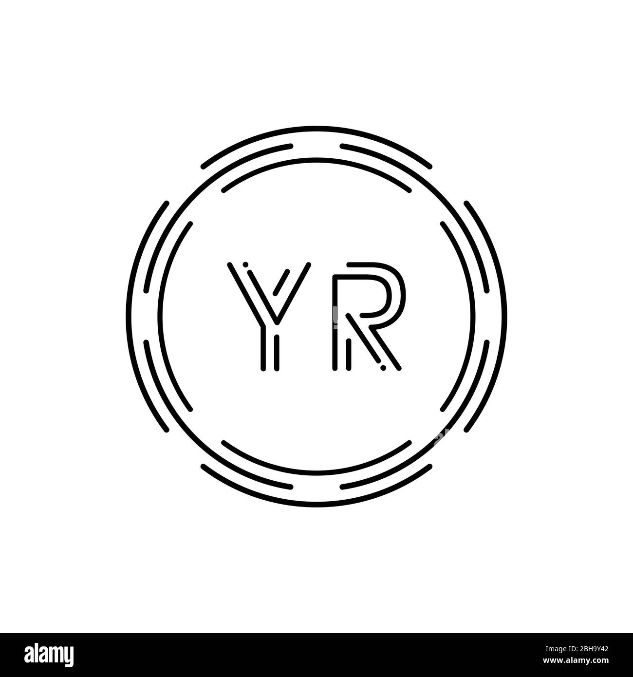 Initial YR Logo Design Vector Template. Creative Circle Letter YR ...