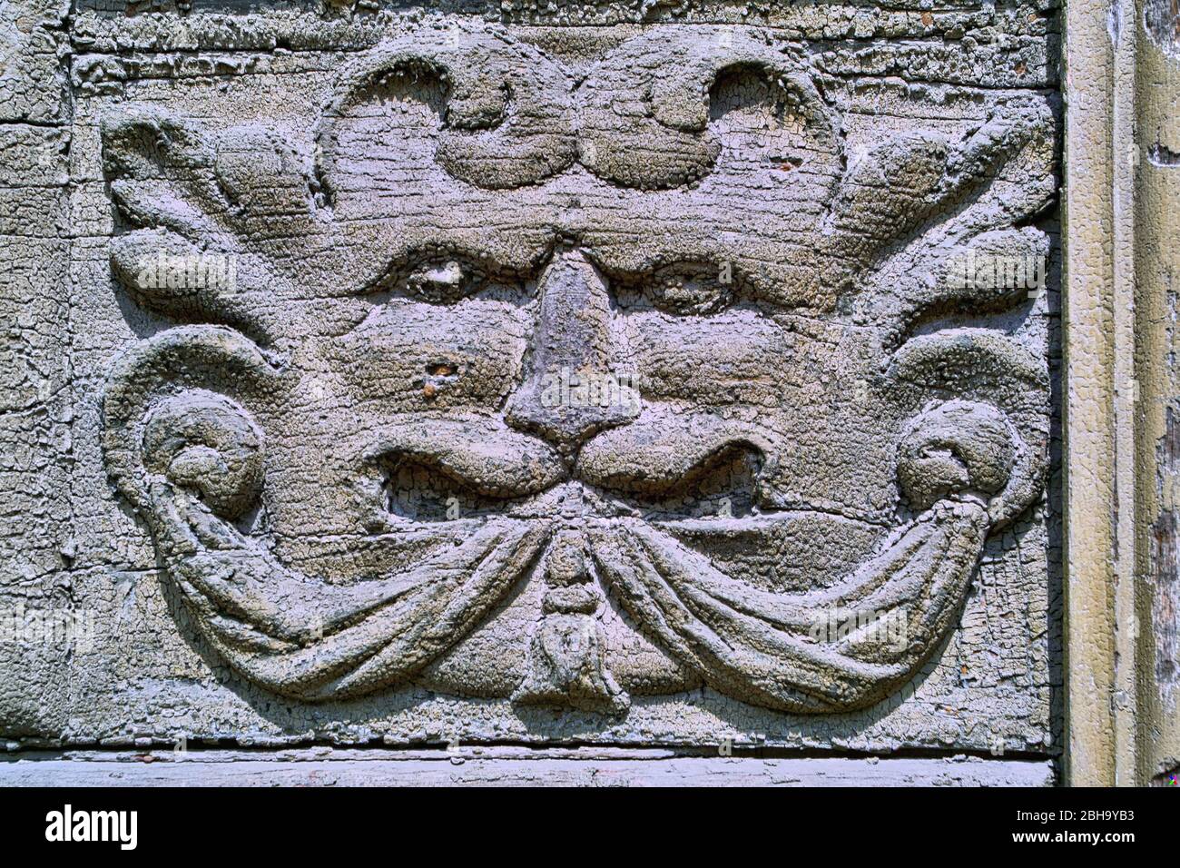 Decorative wooden mask 16th-17th century. From the 16th century ...