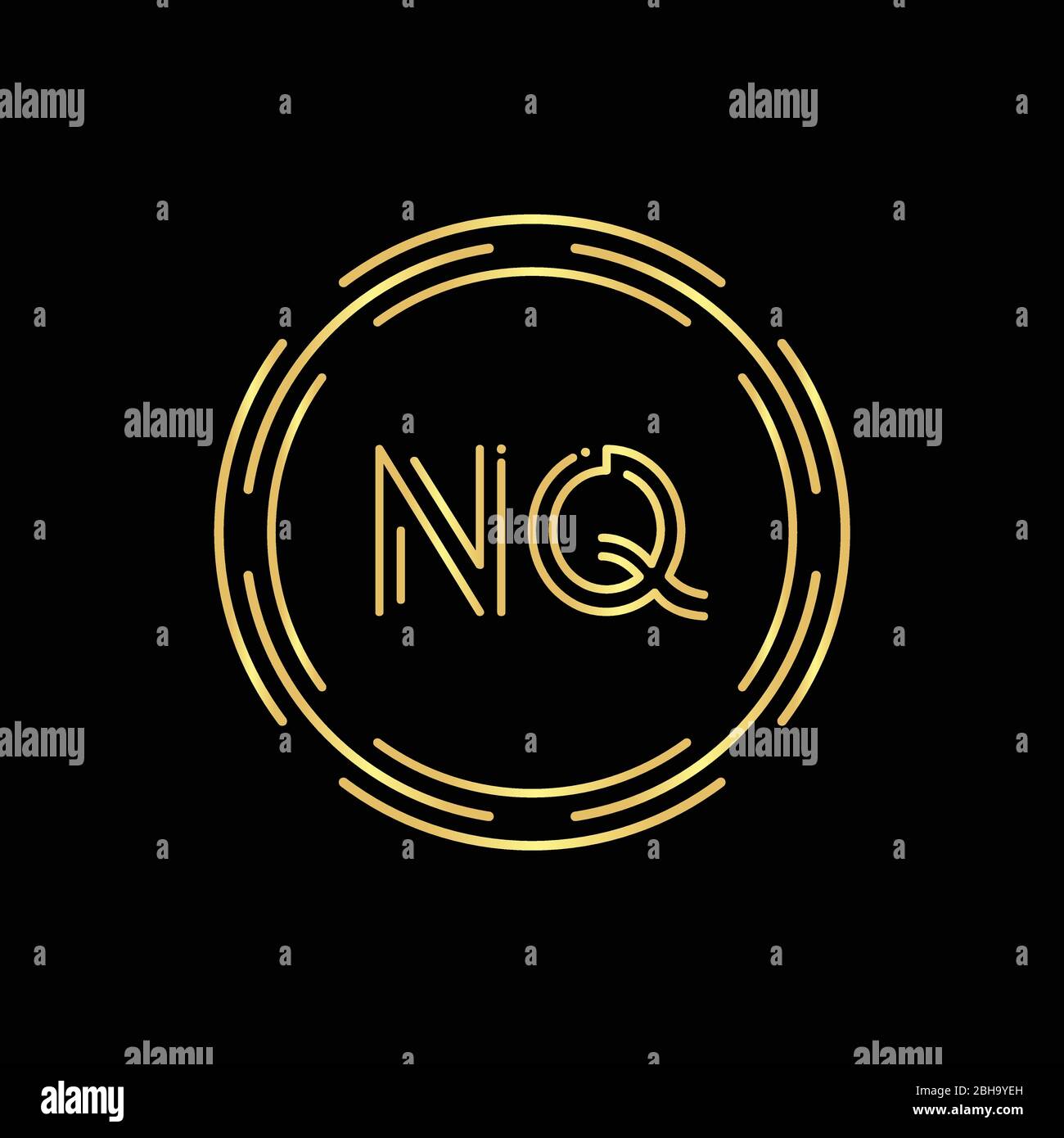 Initial Letter NQ Logo Design Vector Template. Digital Abstract NQ ...