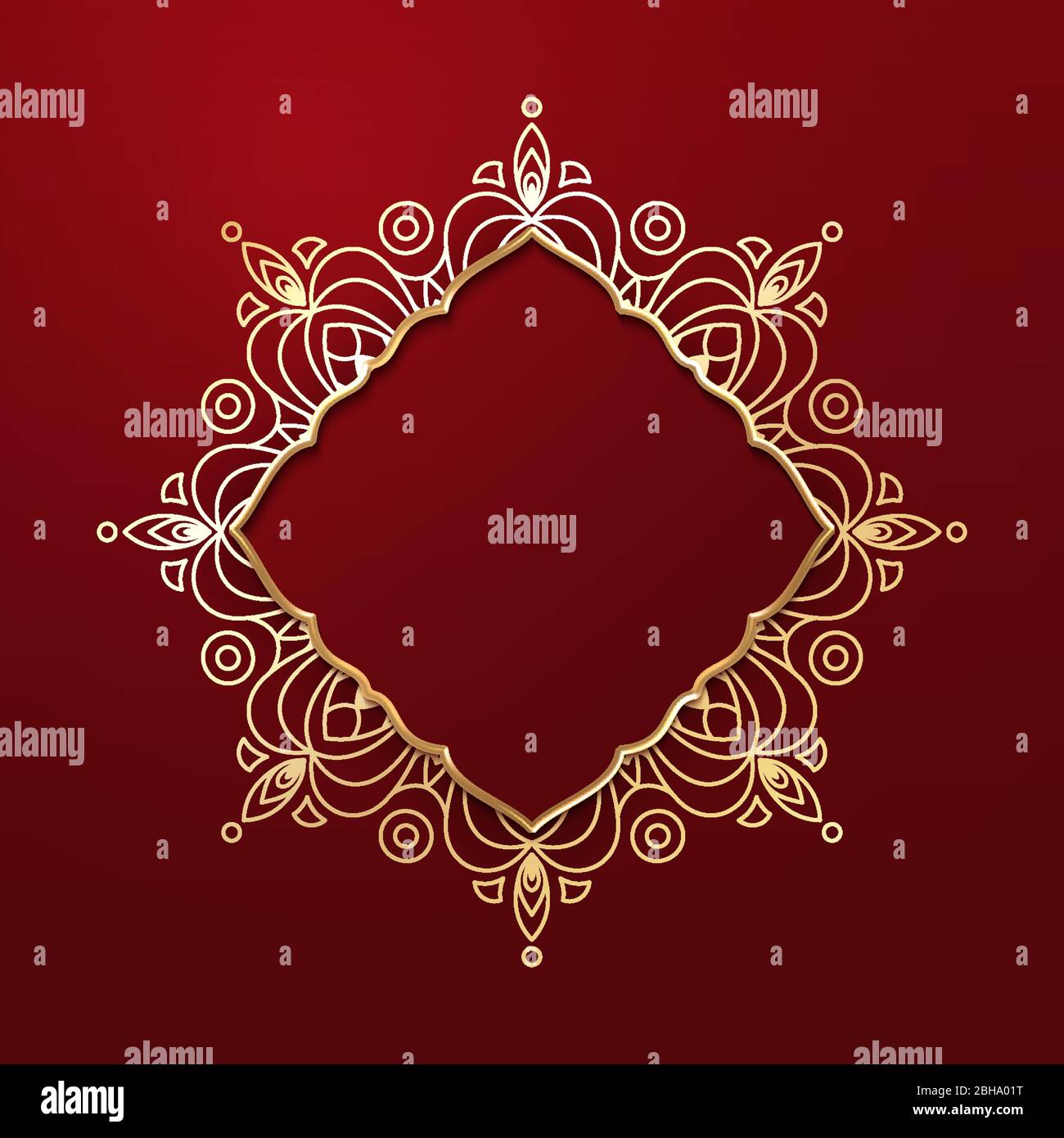 Gold frame islamic ornament Stock Vector Images - Alamy