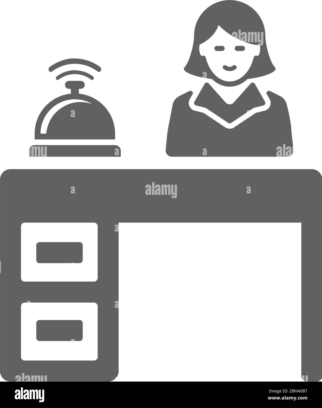 Well organized and fully editable Desk, hotel reception, lobby, manager ...