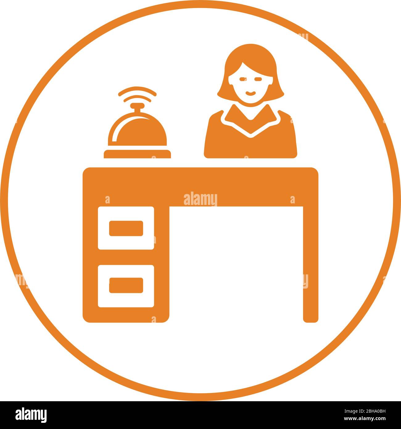 Well organized and fully editable Desk, hotel reception, lobby, manager ...