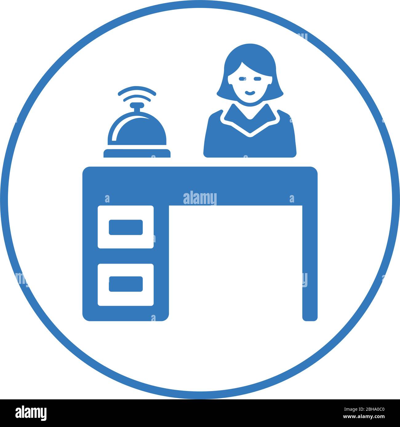 Well organized and fully editable Desk, hotel reception, lobby, manager ...