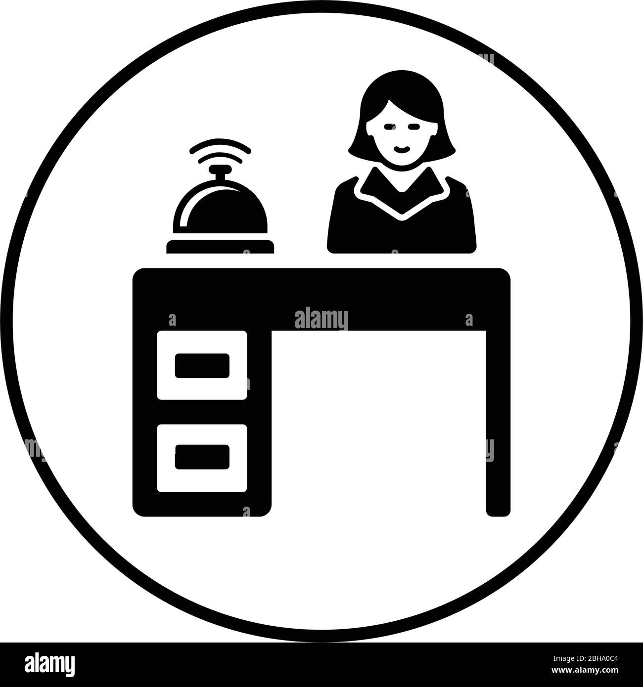 Well organized and fully editable Desk, hotel reception, lobby, manager ...