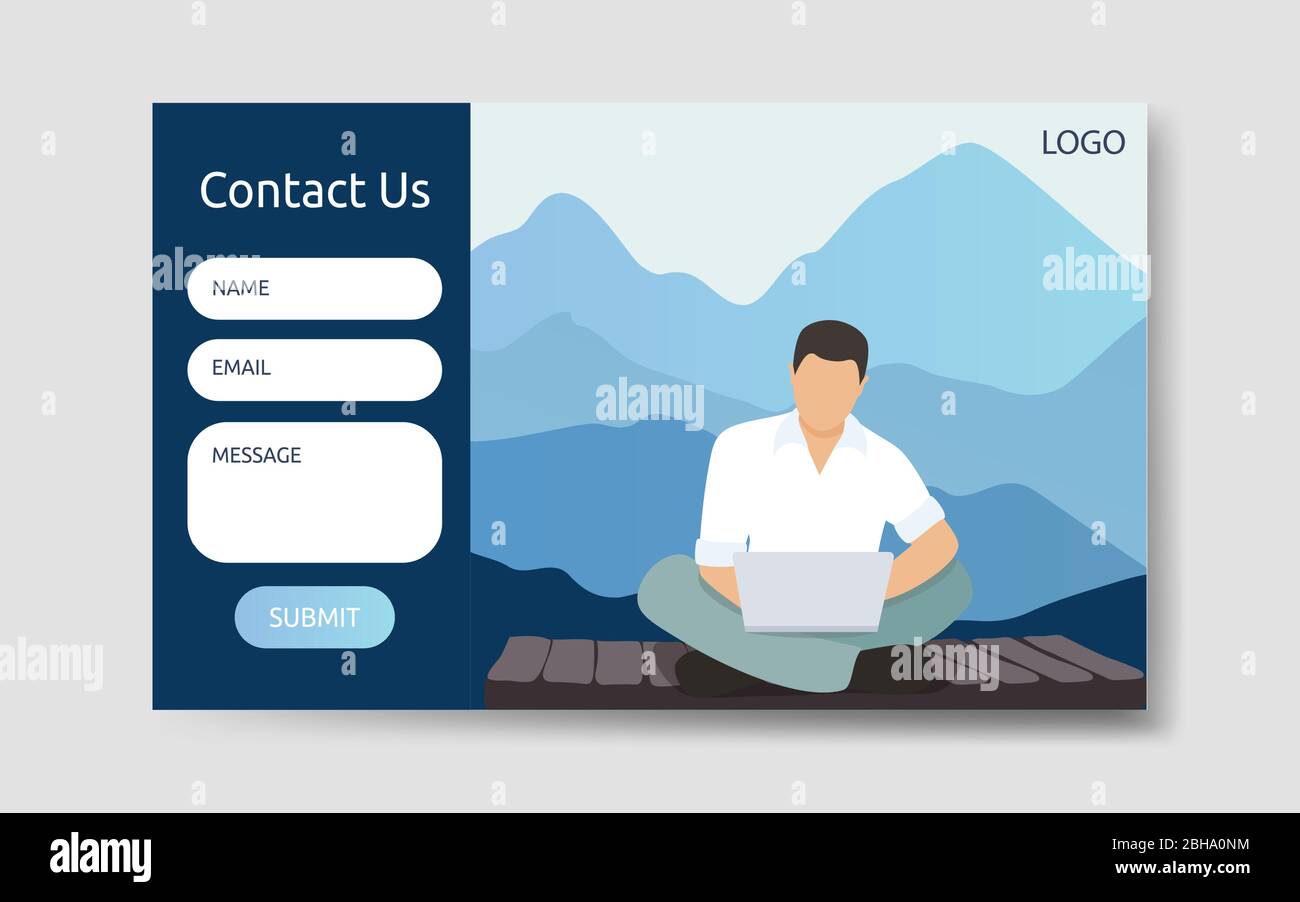 Contact Us Form Template for Web and Landing Page. Online Customer ...