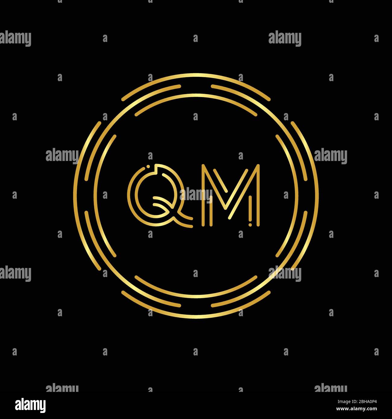 Initial Letter QM Logo Design Vector Template. Digital Abstract Circle ...