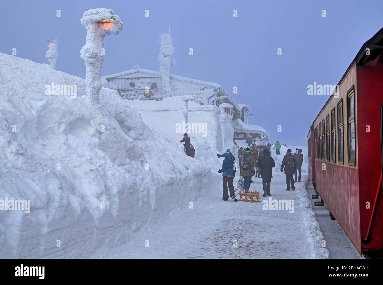 Brockenbahn railway station on the summit of brocken hi-res stock ...