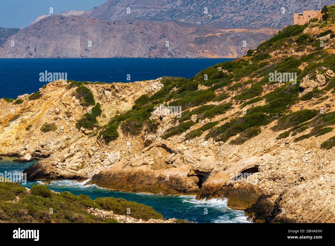 Panoramic view of a sea and islands from the top of the mountain, on ...