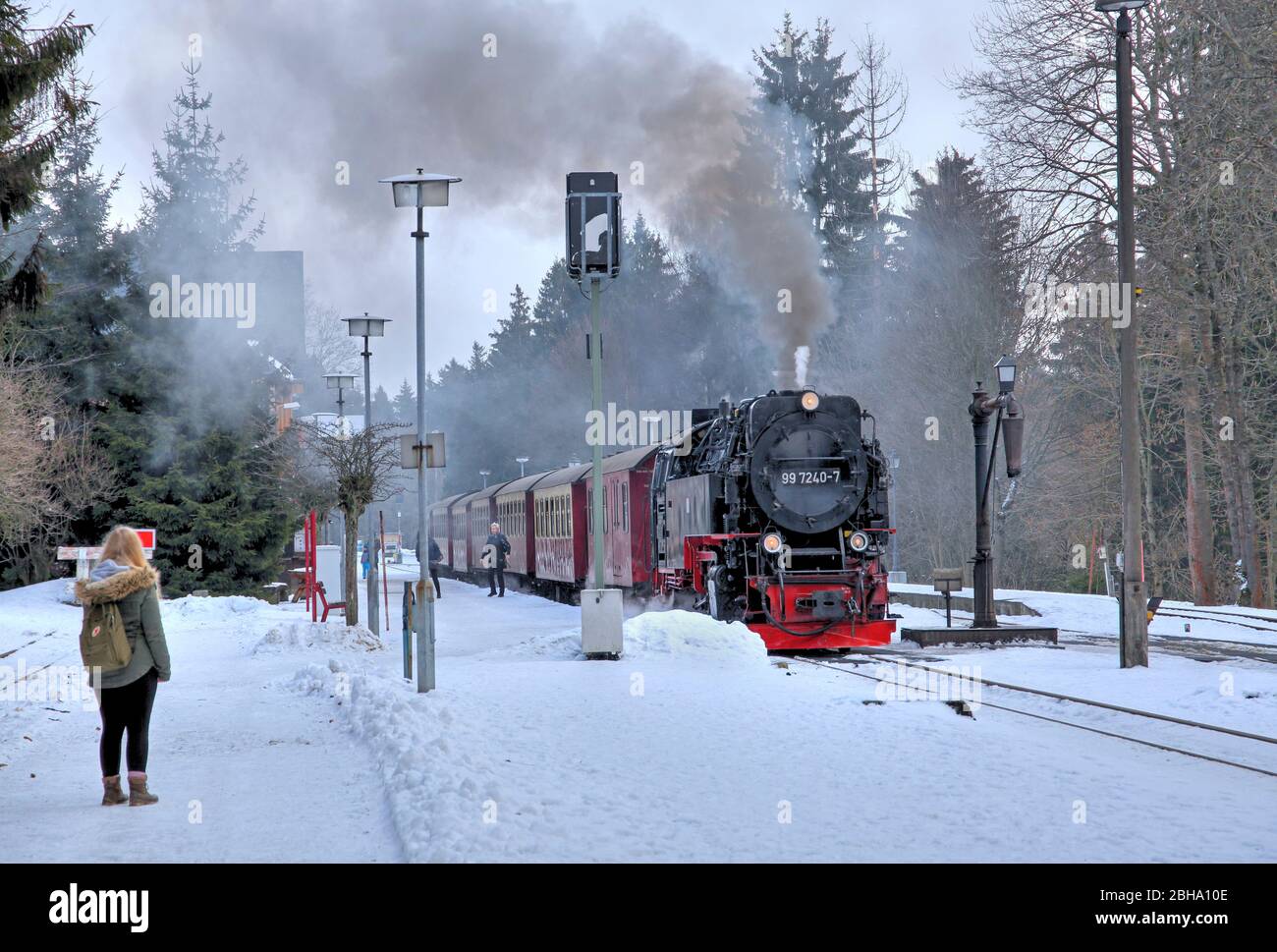 Station of the railway Brockenbahn and Harzquerbahn Drei-Annen-Hohne ...