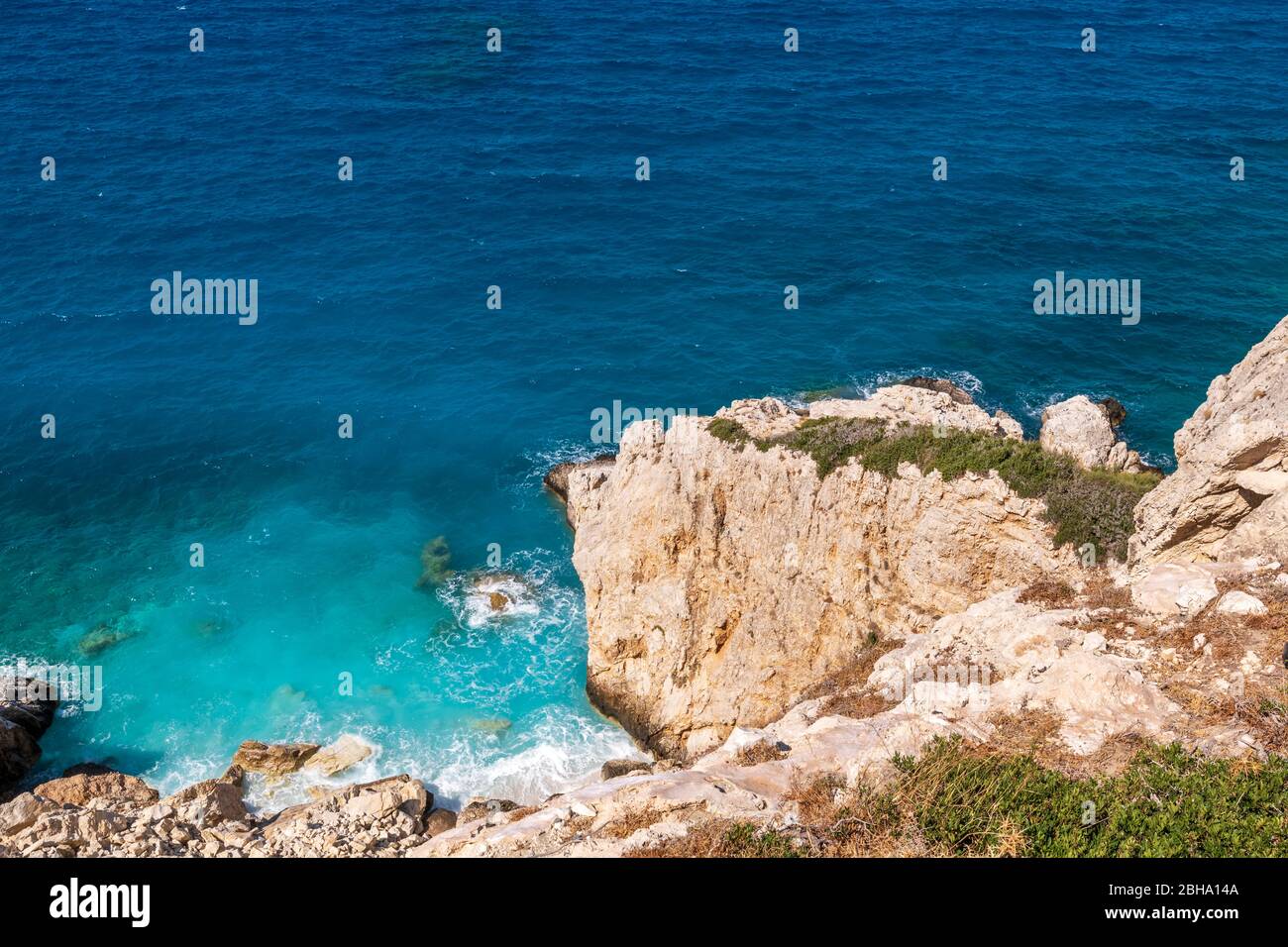Panoramic view of a sea and islands from the top of the mountain, on ...