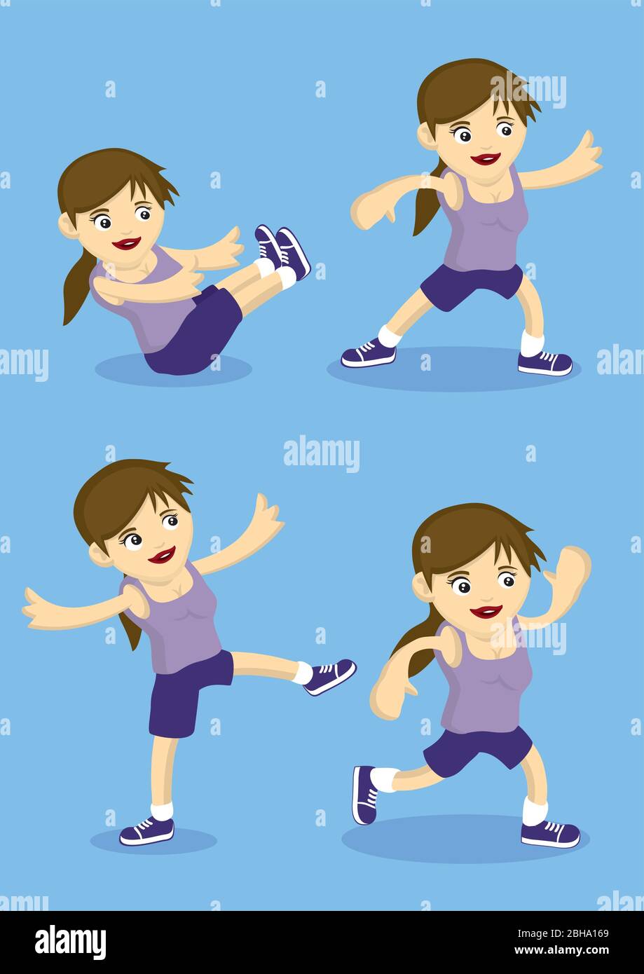 Sit and reach exercise Stock Vector Images - Alamy