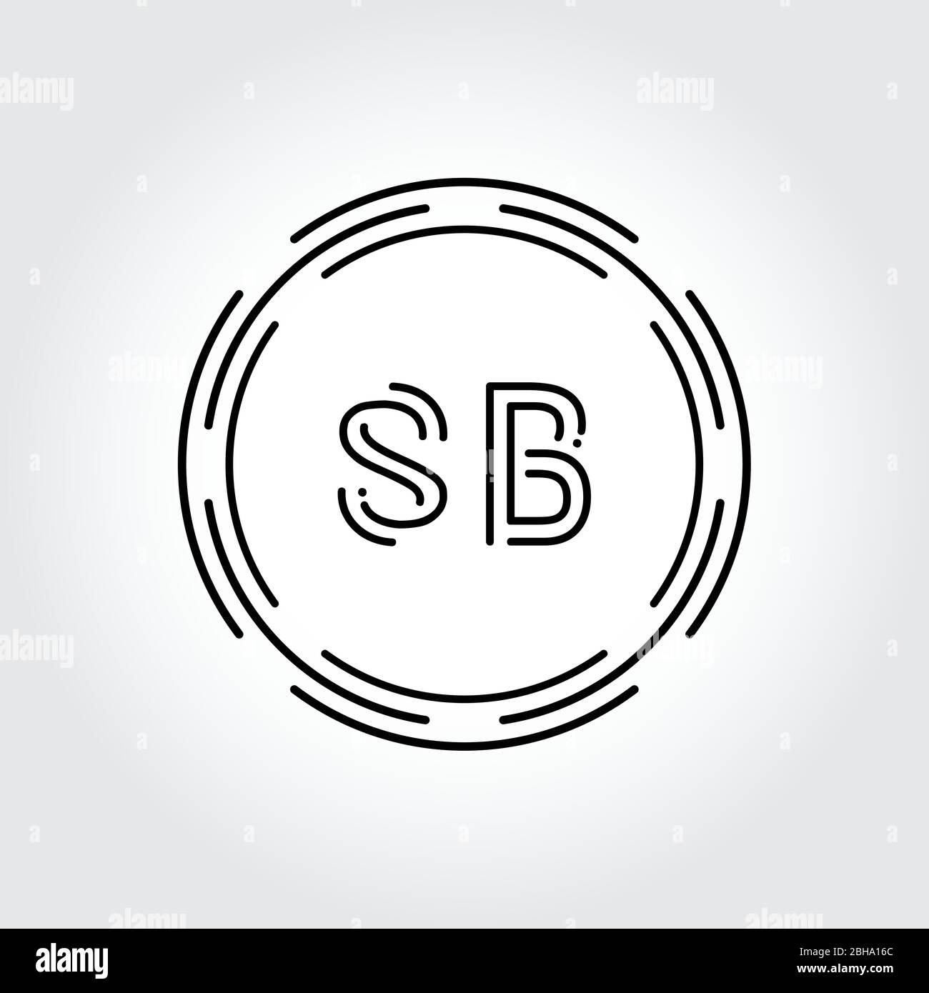 Initial SB Logo Design Creative Typography Vector Template. Digital ...