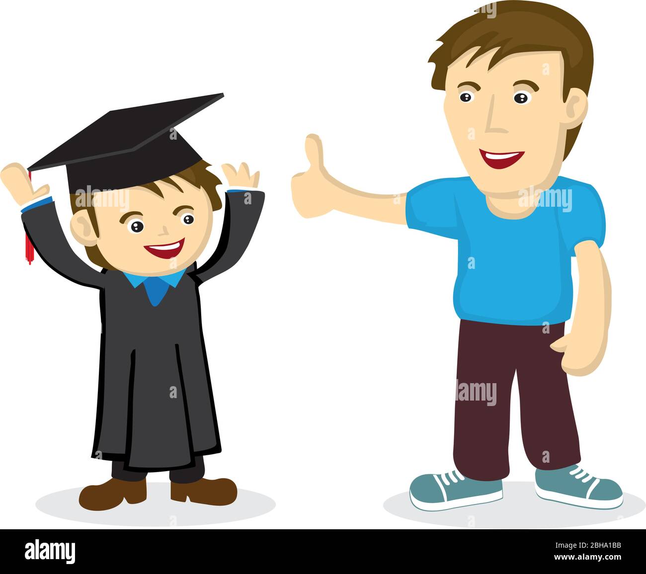 Father praise his child on his graduation day. Concept of celebration ...